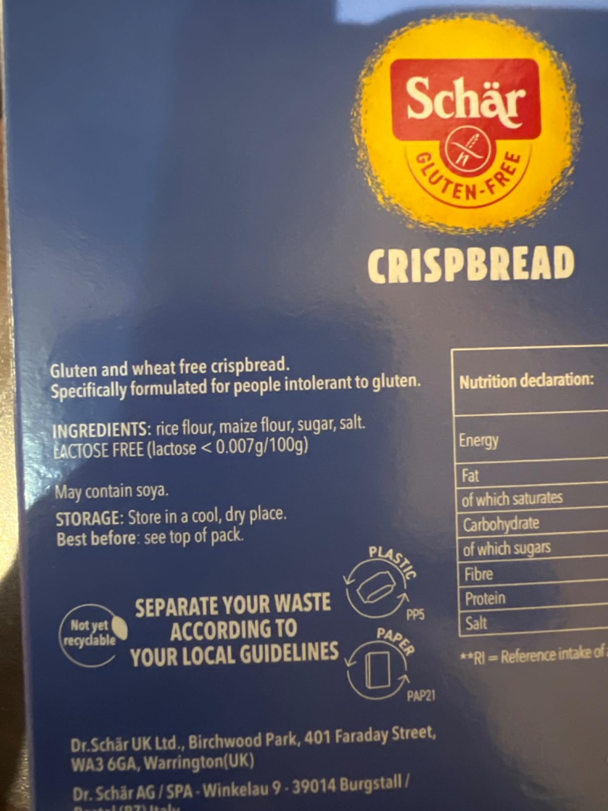 Schär Gluten Free Crispbread Multipack - 6 x 150g : Amazon.co.uk: Grocery
