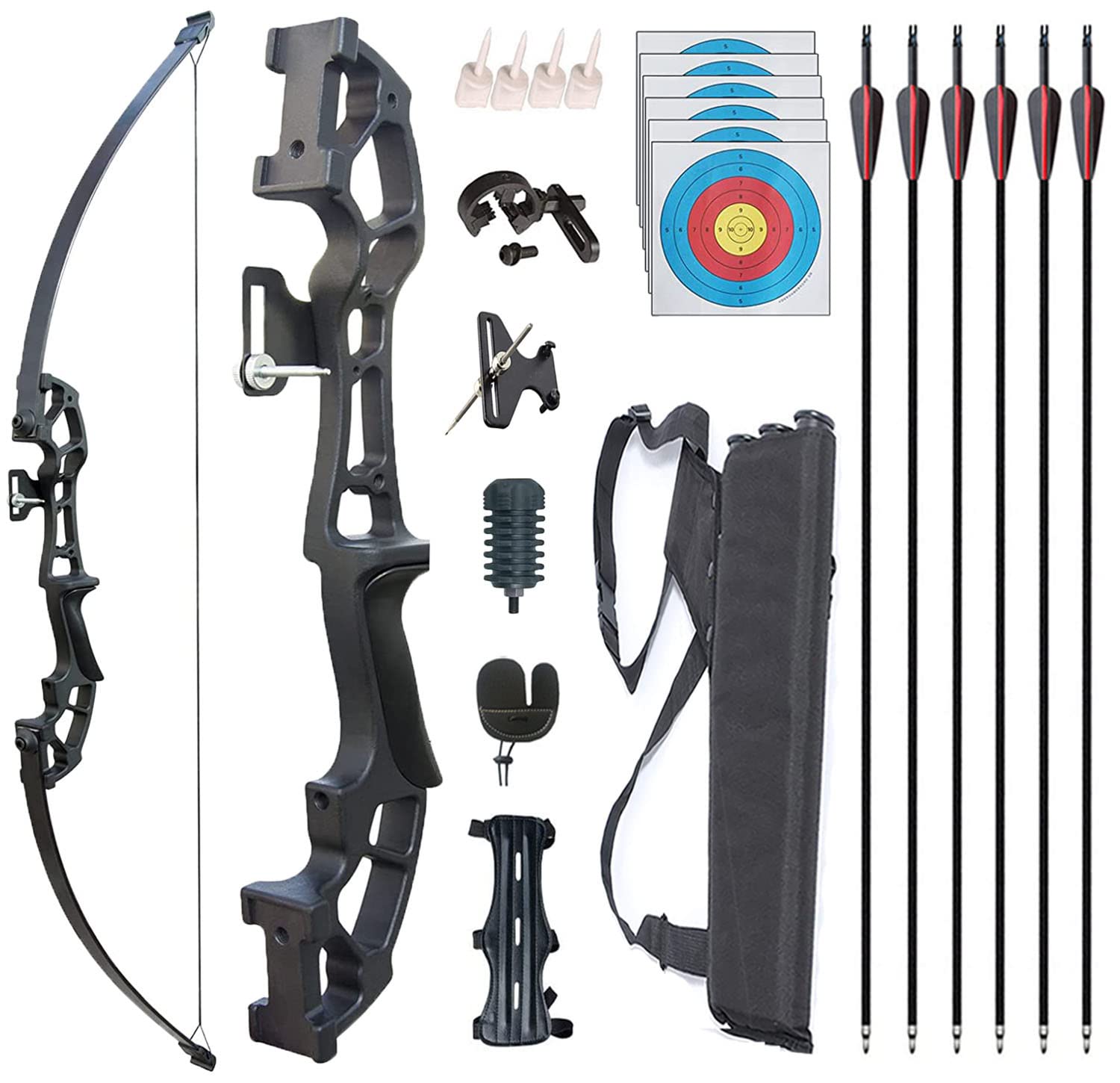 Buy Monleap Archery Recurve Bow and Arrows Set for Adults Metal Riser ...