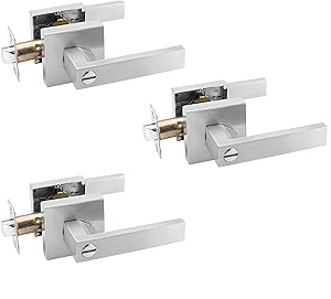 ANNFUZ 3Packs Privacy Door Handle Without Key,Square Interior Door ...