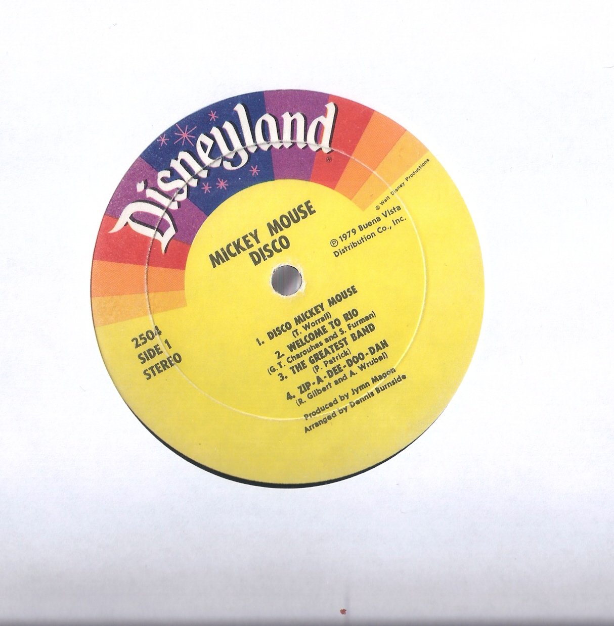 WALT DISNEY MICKEY MOUSE DISCO RECORD ALBUM 331/3 RPM VINYL 2504: Walt ...