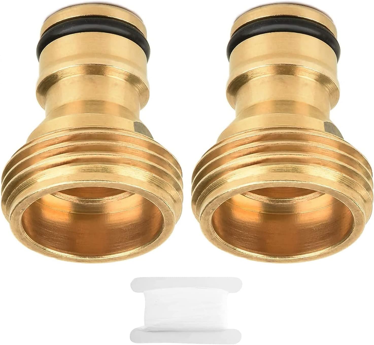 oumuik 2 Pcs Brass Hose Connectors ＆ Fittings, 3/4-Inch BSP Brass Hose ...