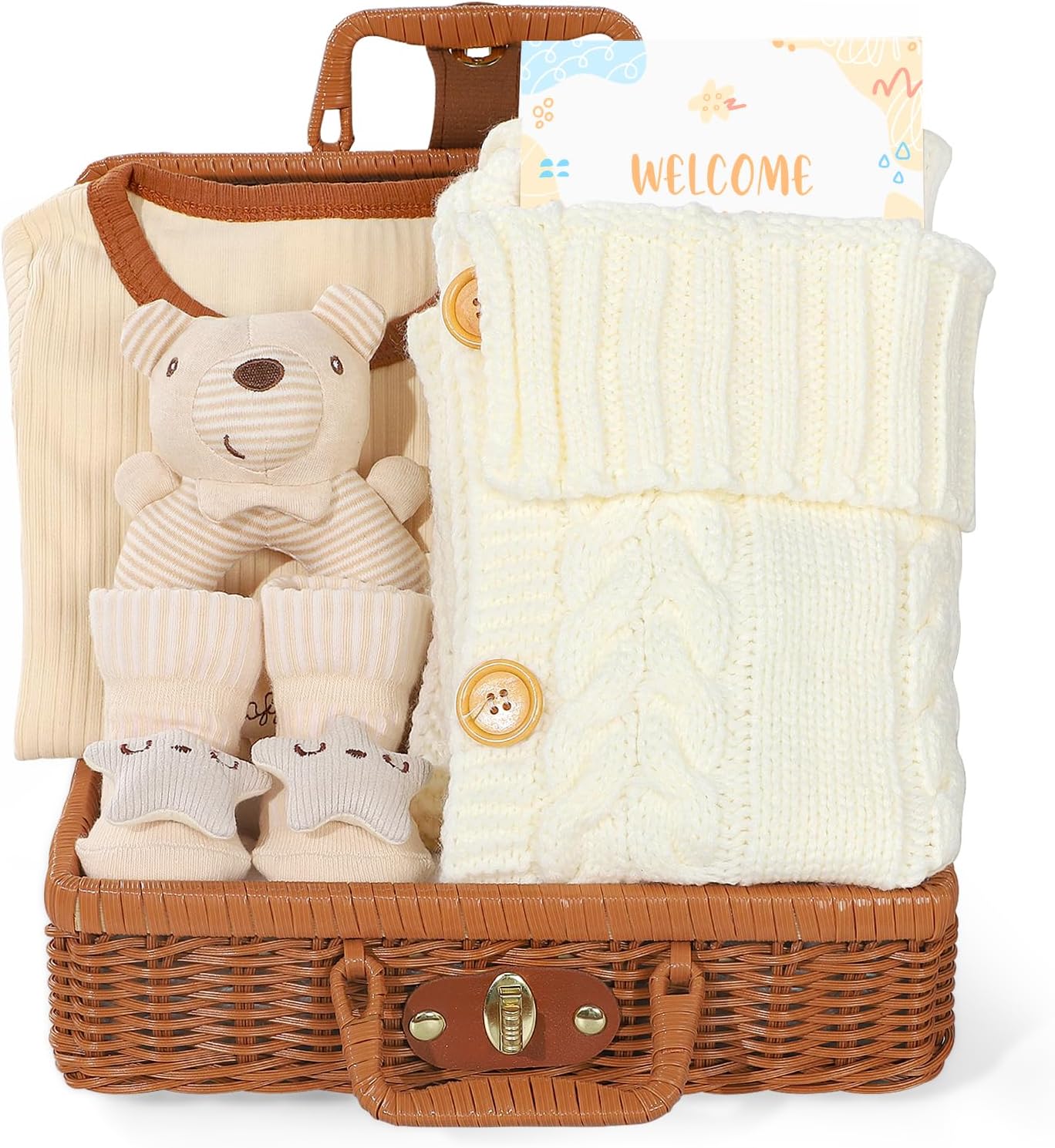 Amazon.com : iAOVUEBY Baby Gift Set, Newborn Essentials Baby Swaddle ...