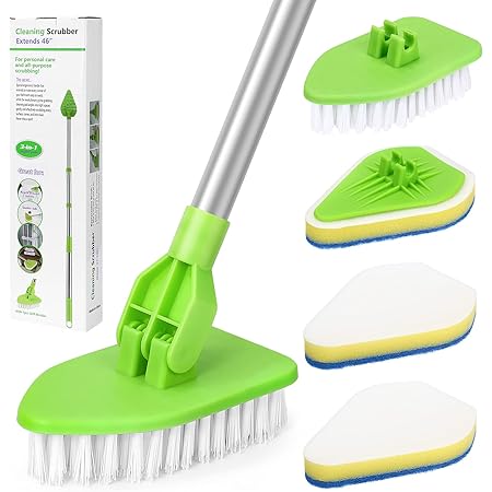 Amazon.com: JDNOZW 2 in 1 Scrub Cleaning Brush with 37” Long Extendable ...