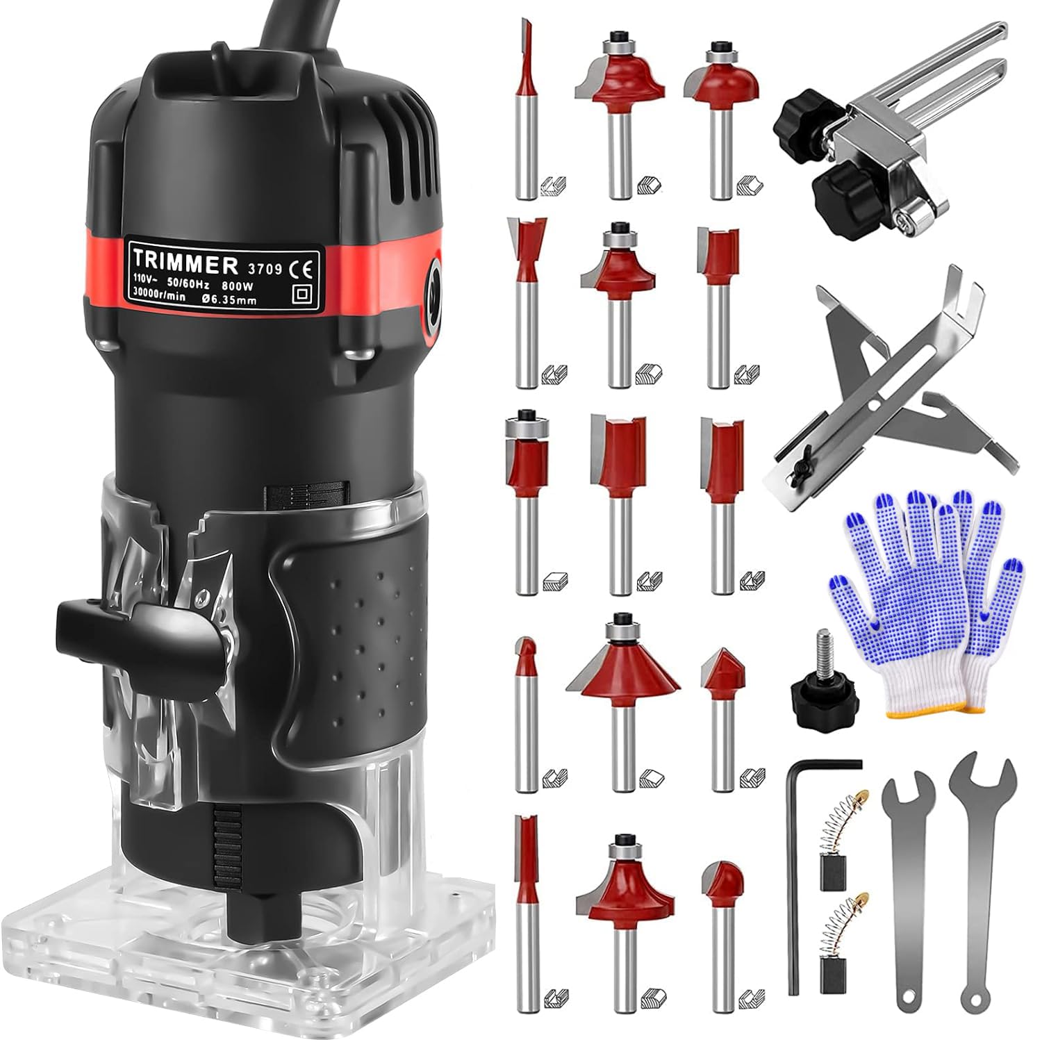 Router Madera, 800 W Enrutador de Madera de Electrica Incluye 15 Fresas ...