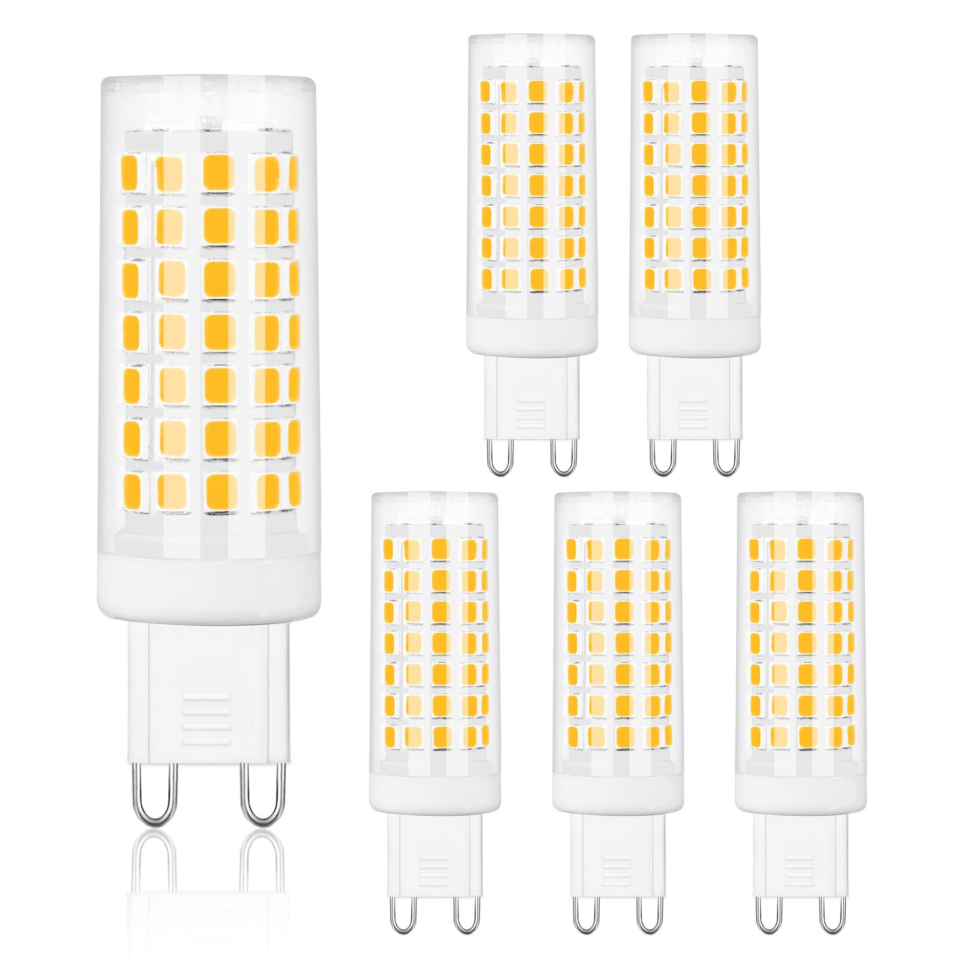 comzler G9 LED Bulb Bi Pin Base 6W Soft White 3000K G9 Base Bulbs, 60W ...
