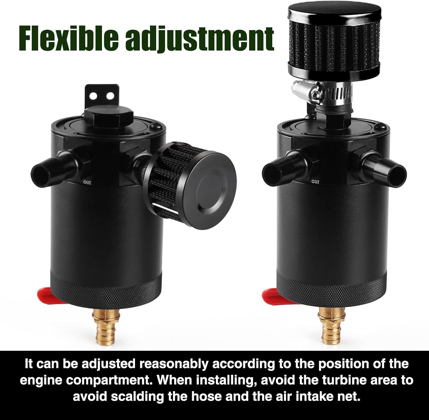 Buy ESUMIC Black Aluminum Oil Catch Can Tank Kit, Automotive Fuel ...