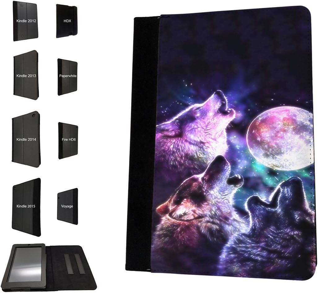 Amazon.com: 003000 - Wolf Husky Howling At Full Moon Galaxy Colours ...