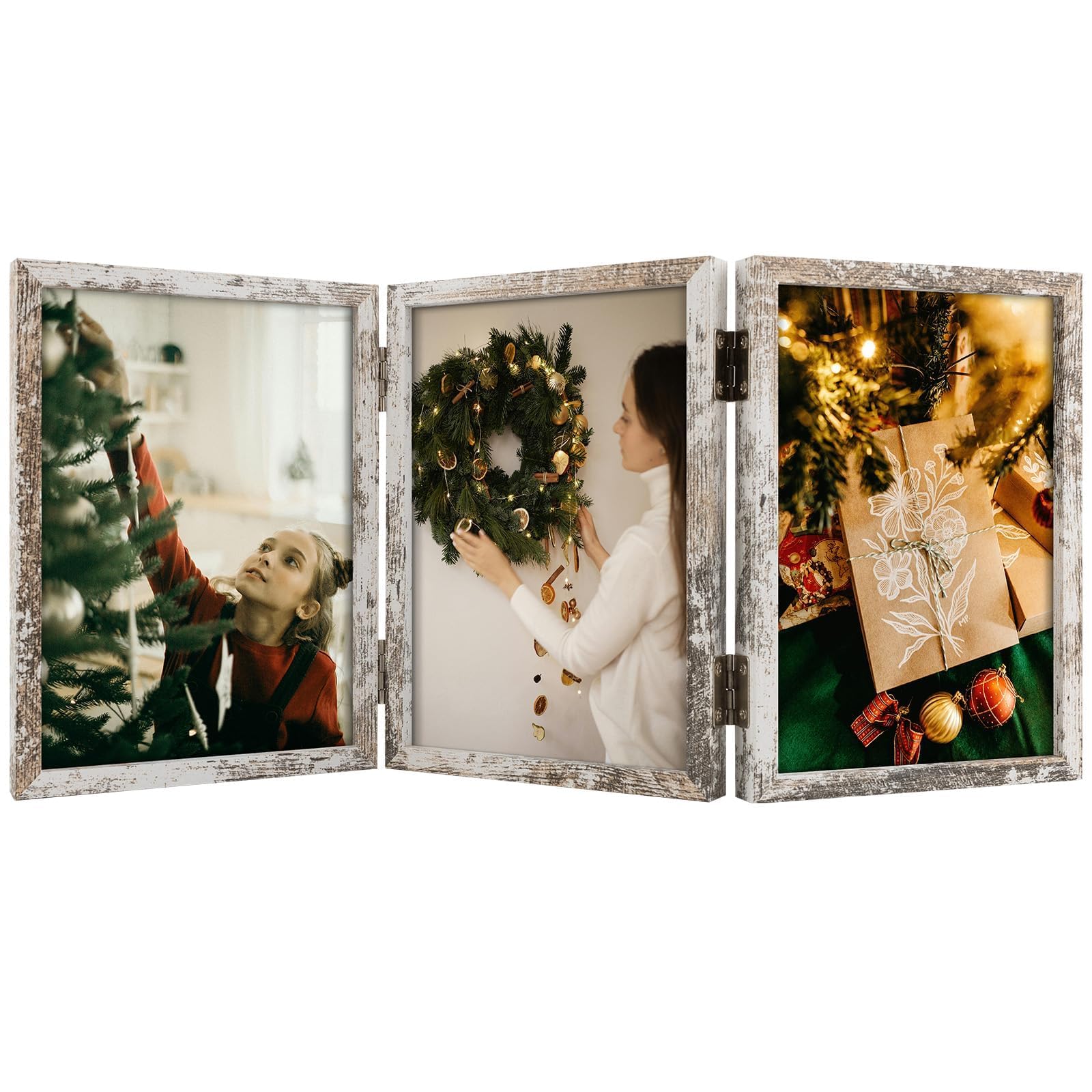 Amazon.com - 5x7 Triple Hinged Frames, 3 Folding Picture Frame ...