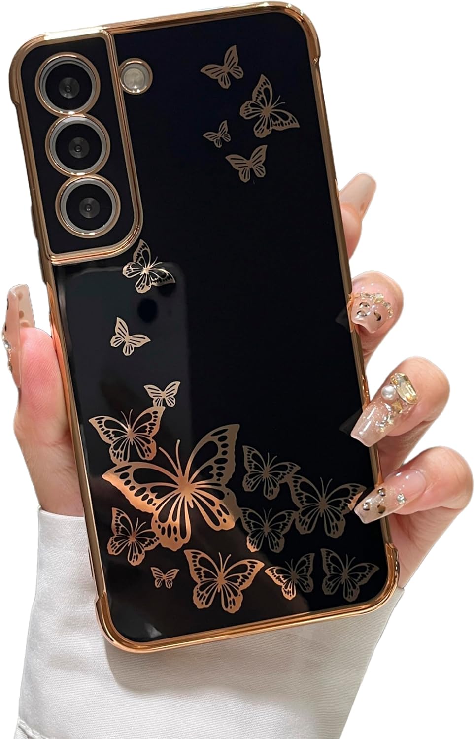 Amazon.com: ZTOFERA Phone Case for Samsung Galaxy S22,Luxury Plating Butterfly Lovely Cute for ...