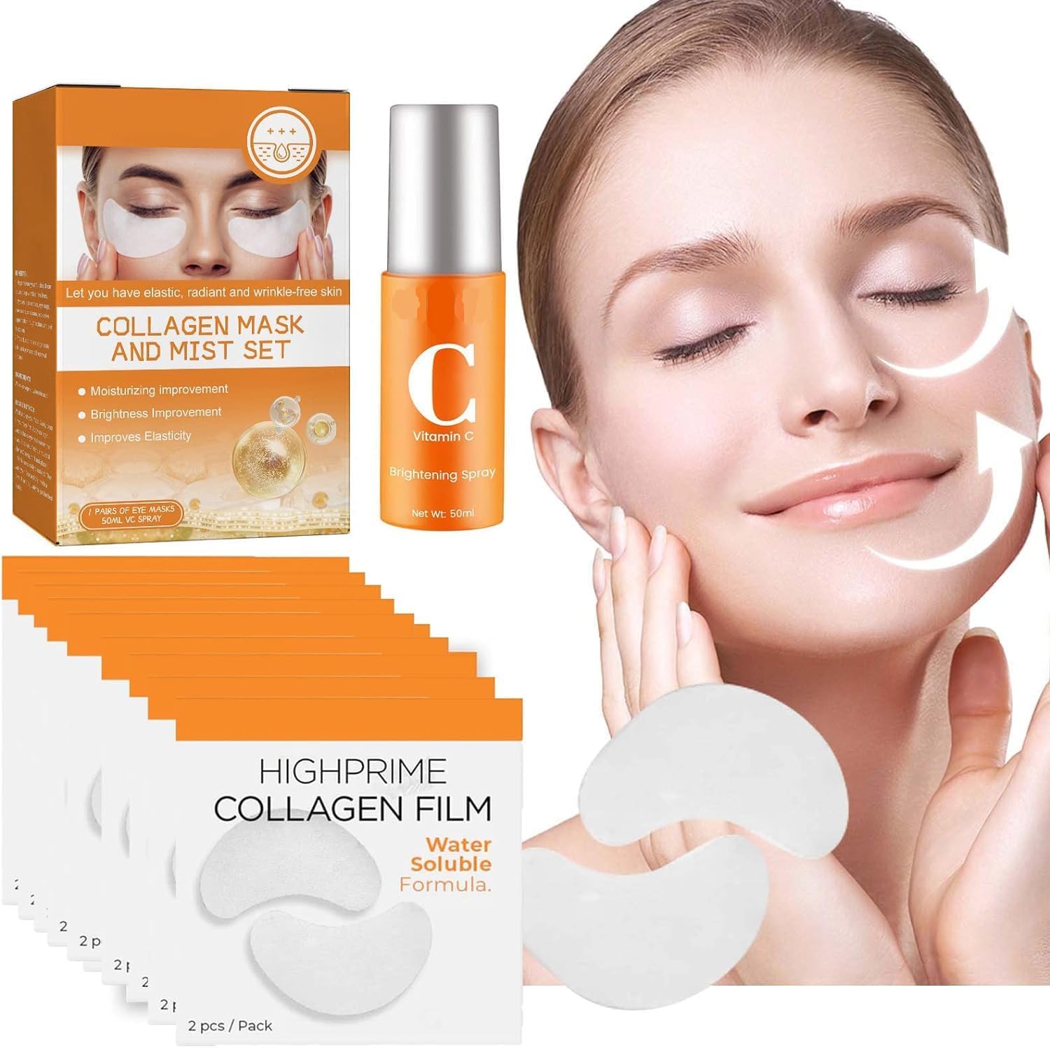 Collagen Film & Mist Kit, Natural High Prime Collagen Film, Soluble ...