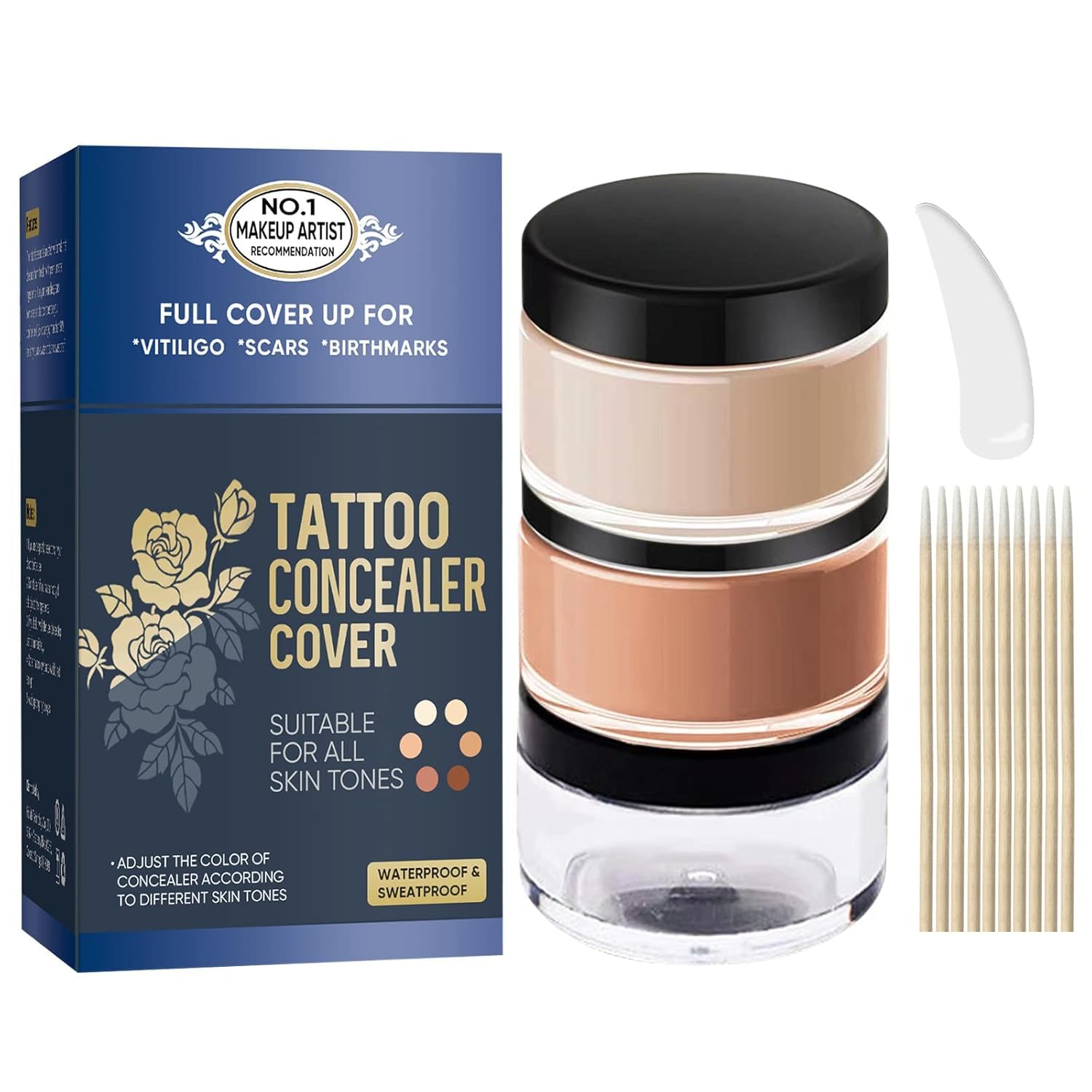 Amazon.com : Tattoo Cover Up Makeup Waterproof, 2 Colors Tattoo ...