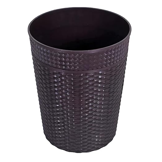 Kuber Industries 10 Litre Plastic Dustbin, Step-On, Brown, 10 Litre, 24 ...