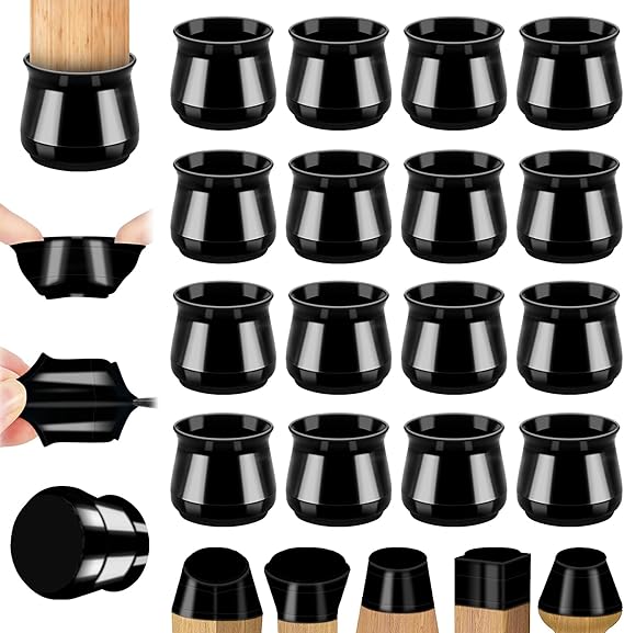 16Pcs Chair Leg Floor Protectors,Silicone Rubber Chair Feet Caps Covers ...