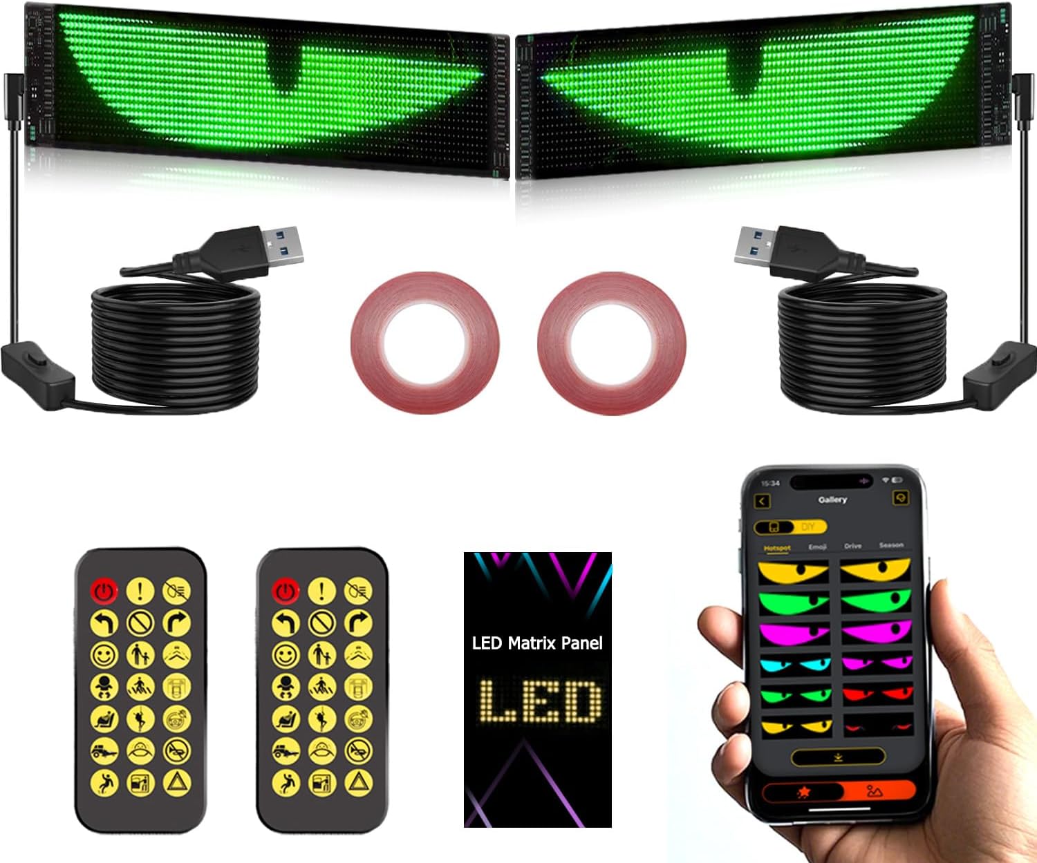 Amazon.com: Sachie 2PC Devil Eyes LED Light Strips for Cars/Trucks/SUVs ...