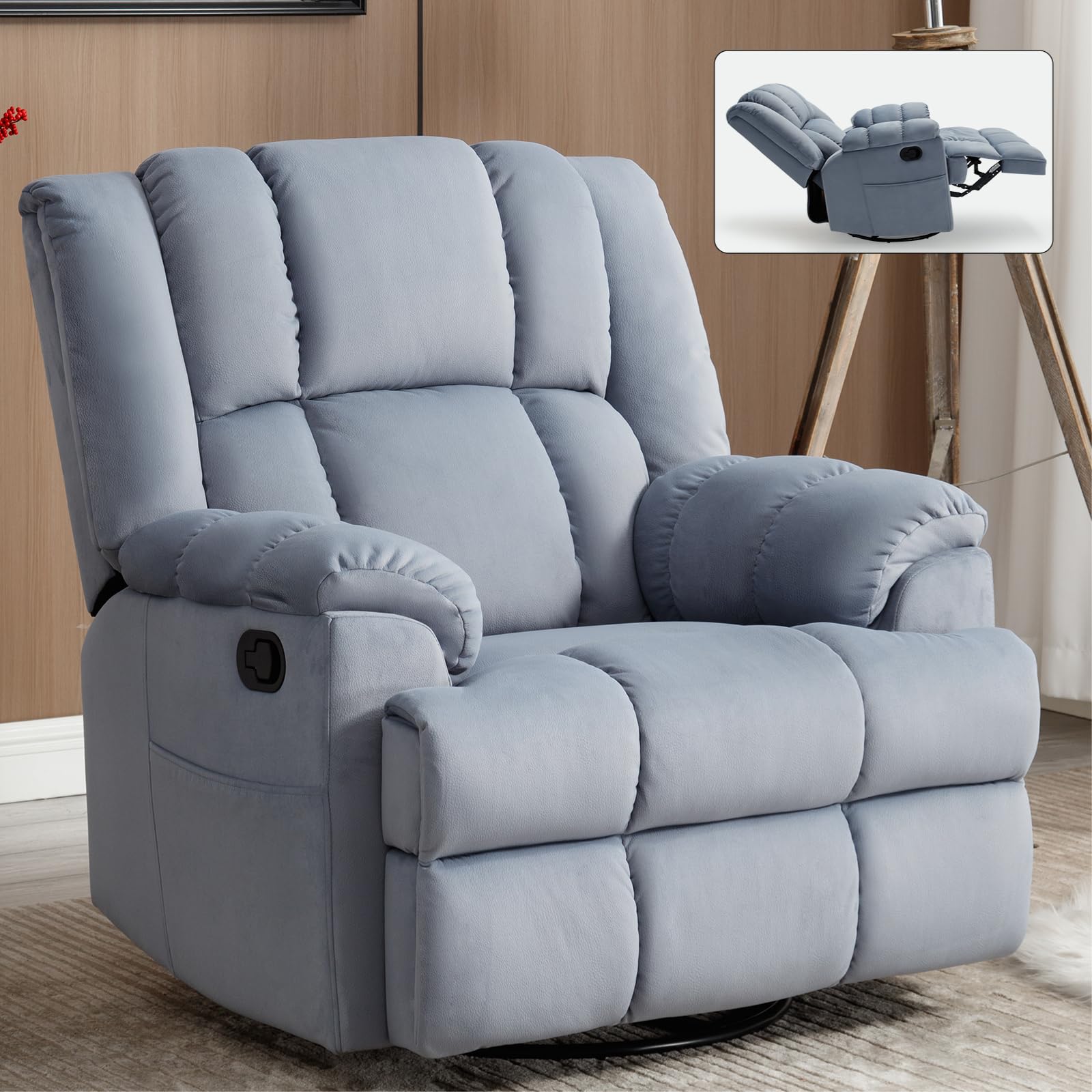 Amazon.com: Trustyue 2024 Manual Swivel Rocker Recliner Chair, Large ...