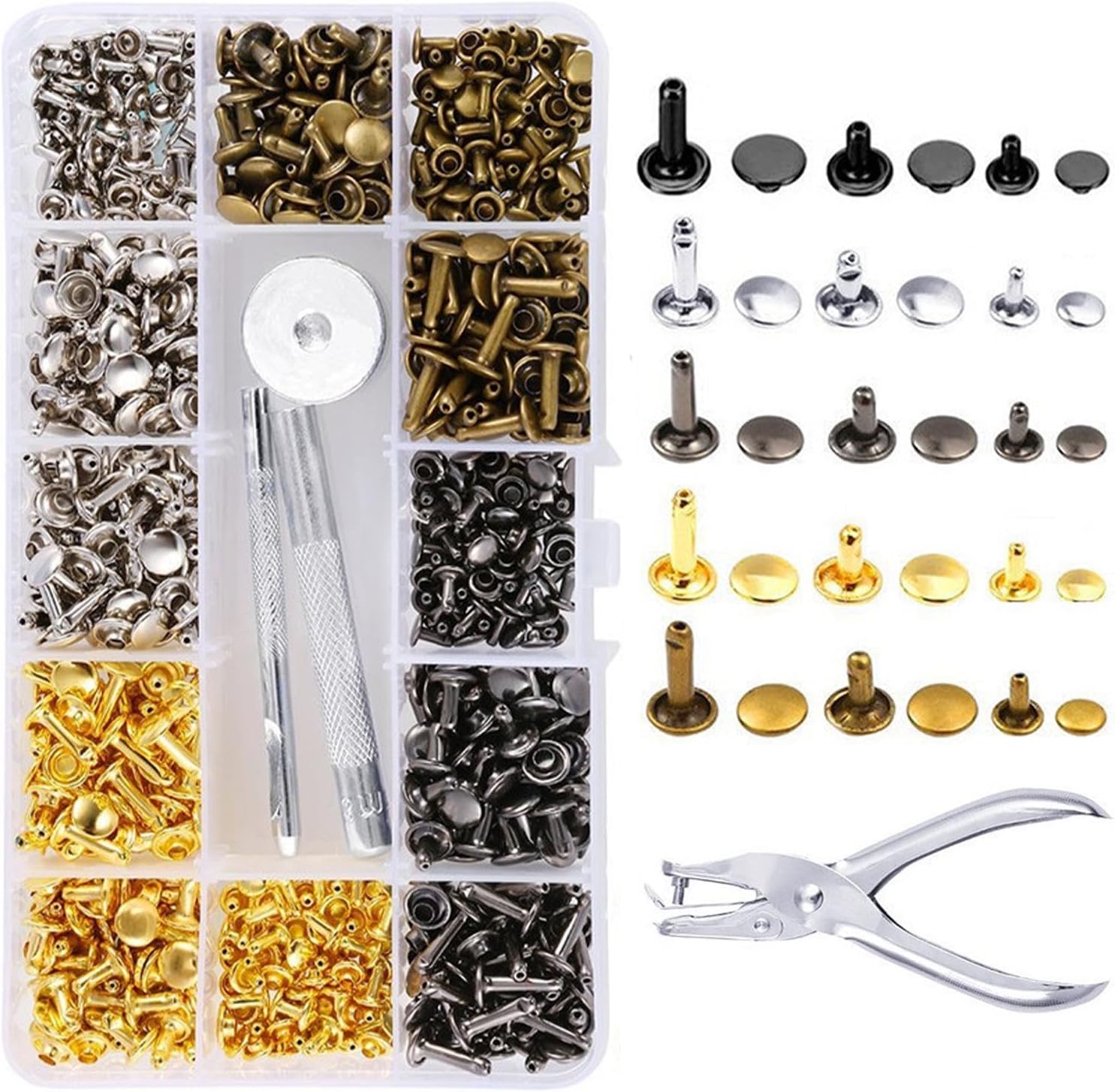 180 Pièces Boutons Pression en Métal, Pression Metal Couture, Kit de ...