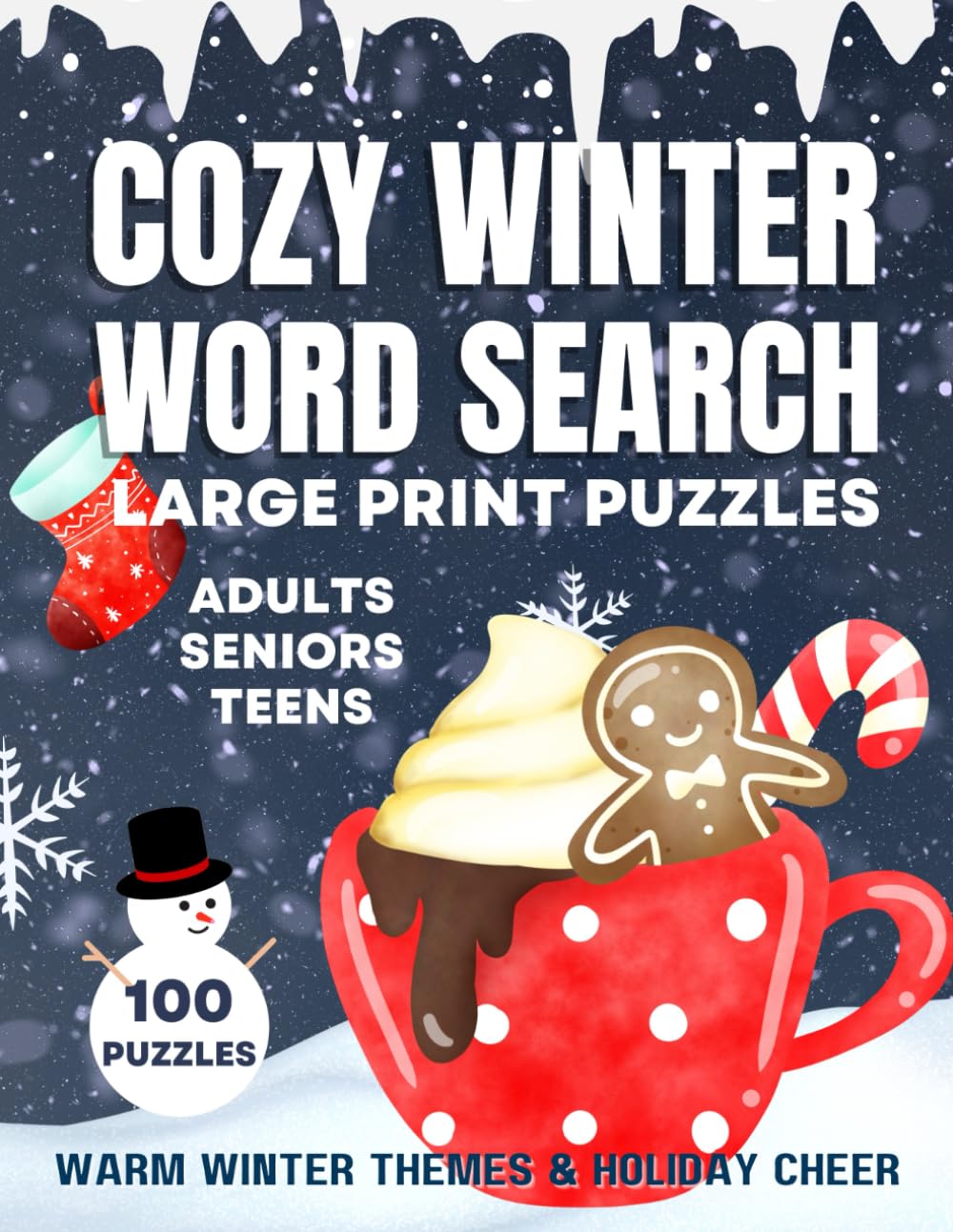 Cozy Winter Word Search Large Print Puzzles for Adults & Seniors: 100 ...
