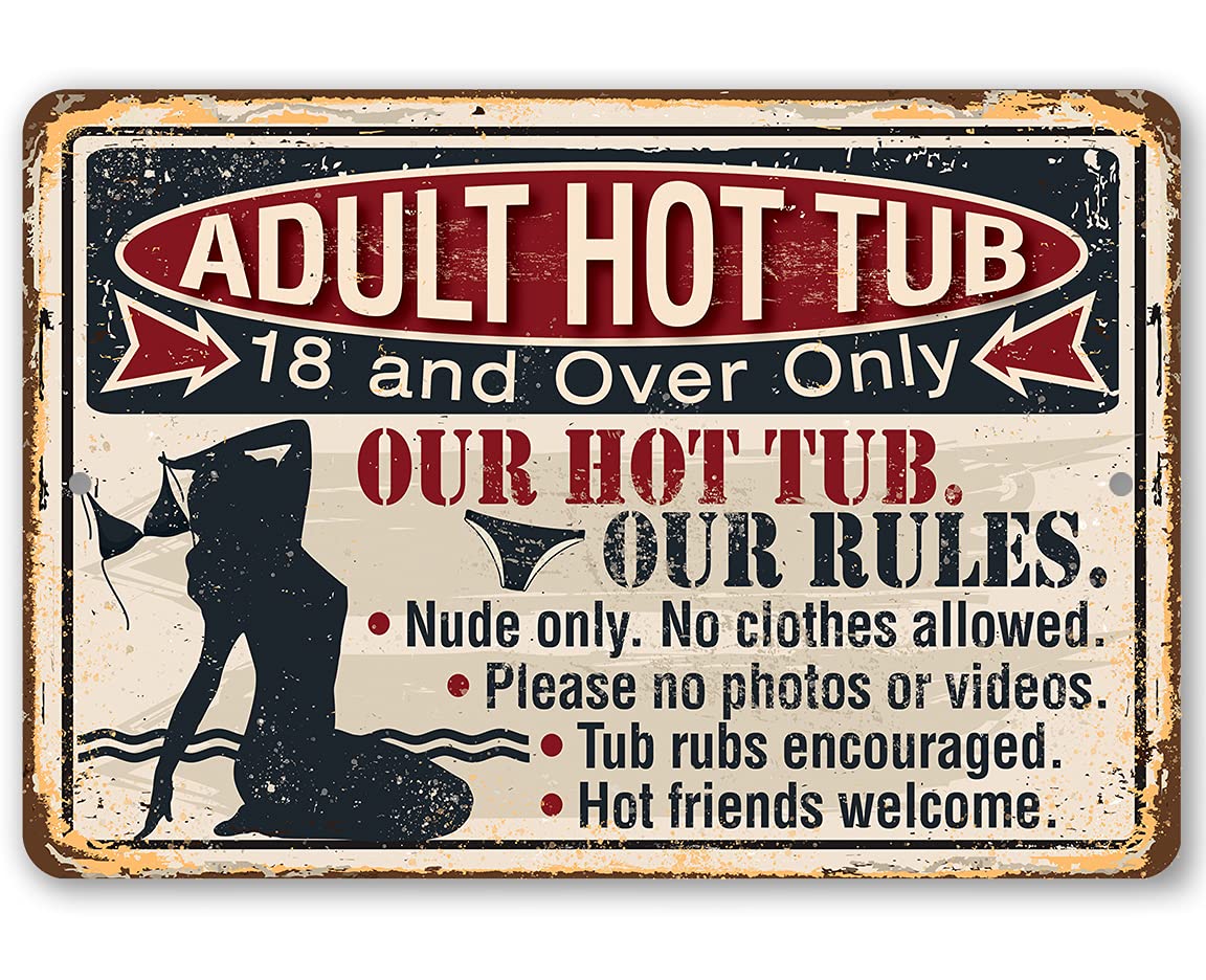 Amazon.com: Hot Tub Accessories for Adults - Adult Hot Tub - Metal Sign ...