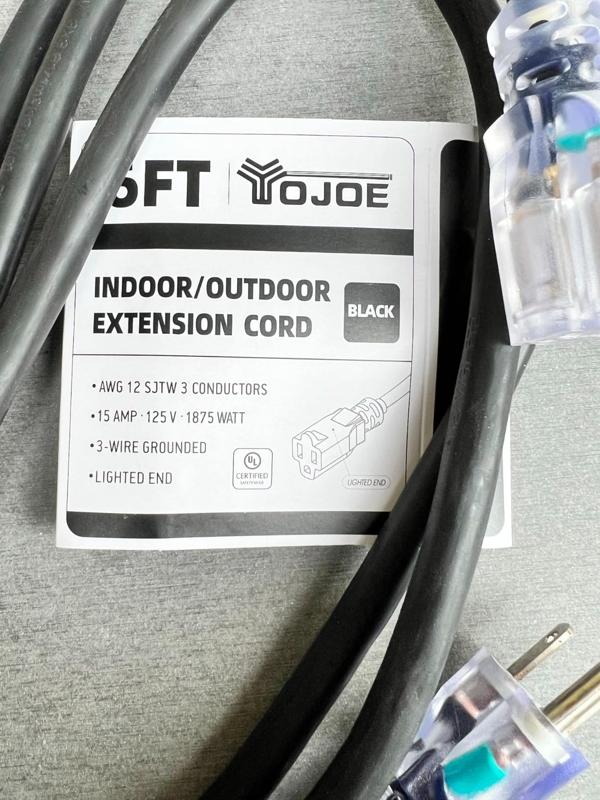 $3/mo - Finance YOJOE 8 Foot White Extension Cord, Lighted Outdoor 12/3 ...