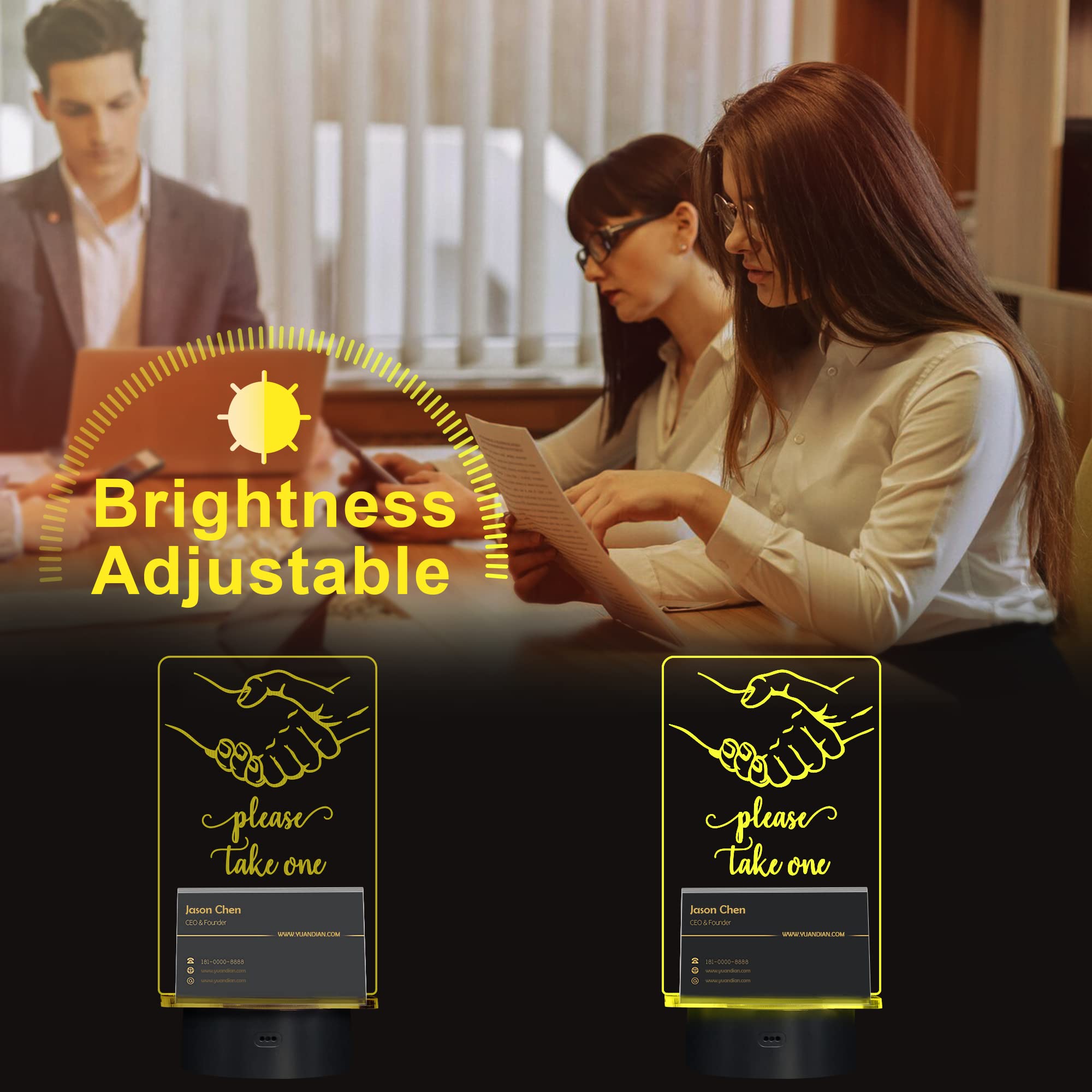 Snapklik.com : Business Card Holder, Light Up Card Organizer Business ...