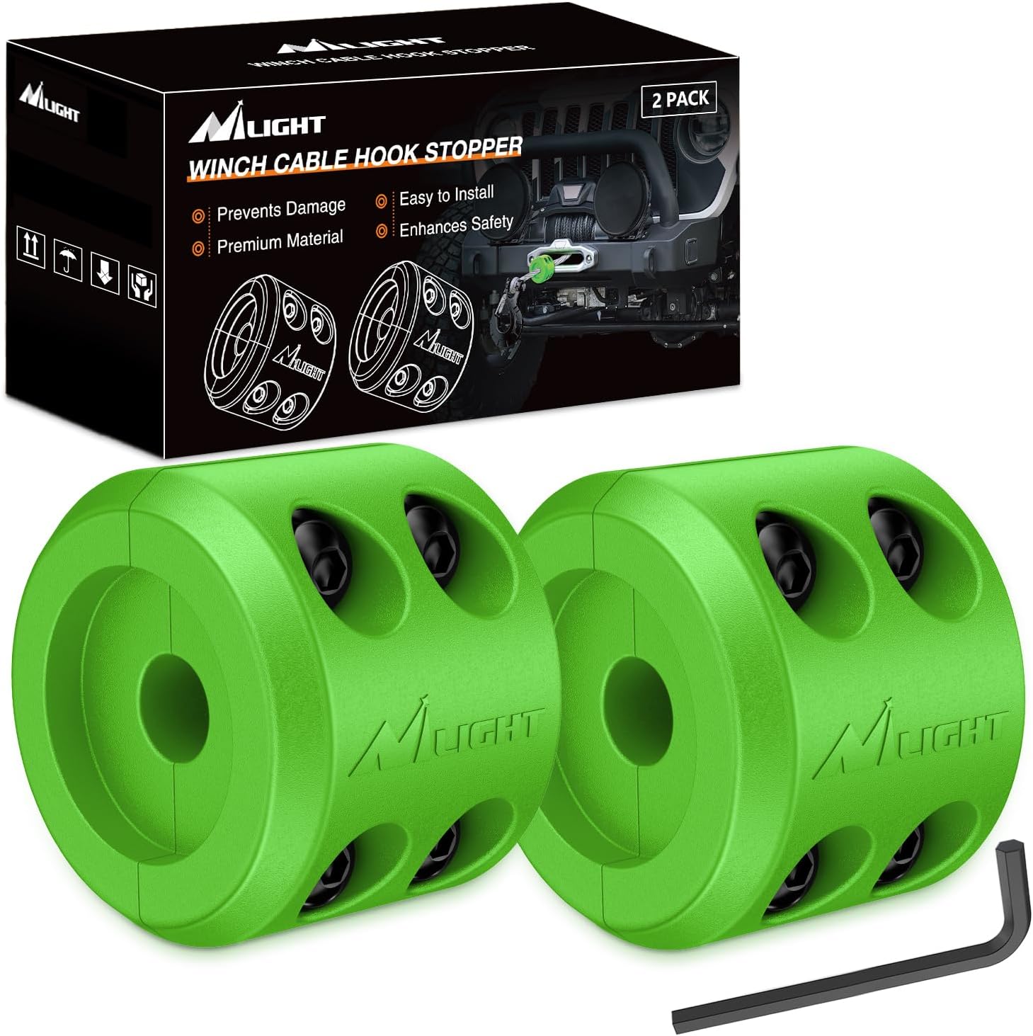 Amazon.com: Nilight Winch Stopper for ATV UTV Truck SUV Winch Cable ...