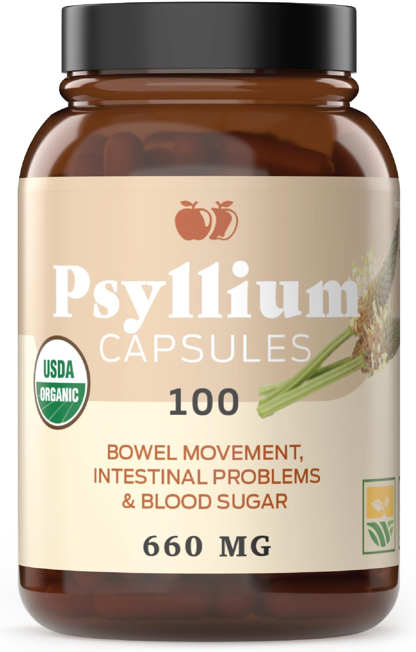 Amazon.com: Pure Natural Whole Psyllium Husk Powder Capsules - 660mg ...