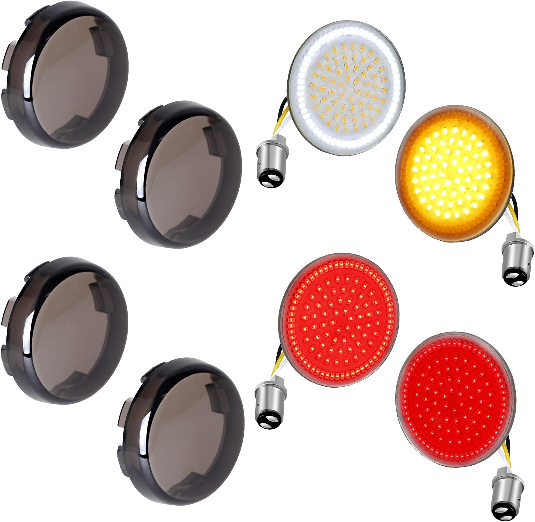 Amazon.com: Benlari 1157 LED Turn Signals Front Rear 1156 Lights Black ...