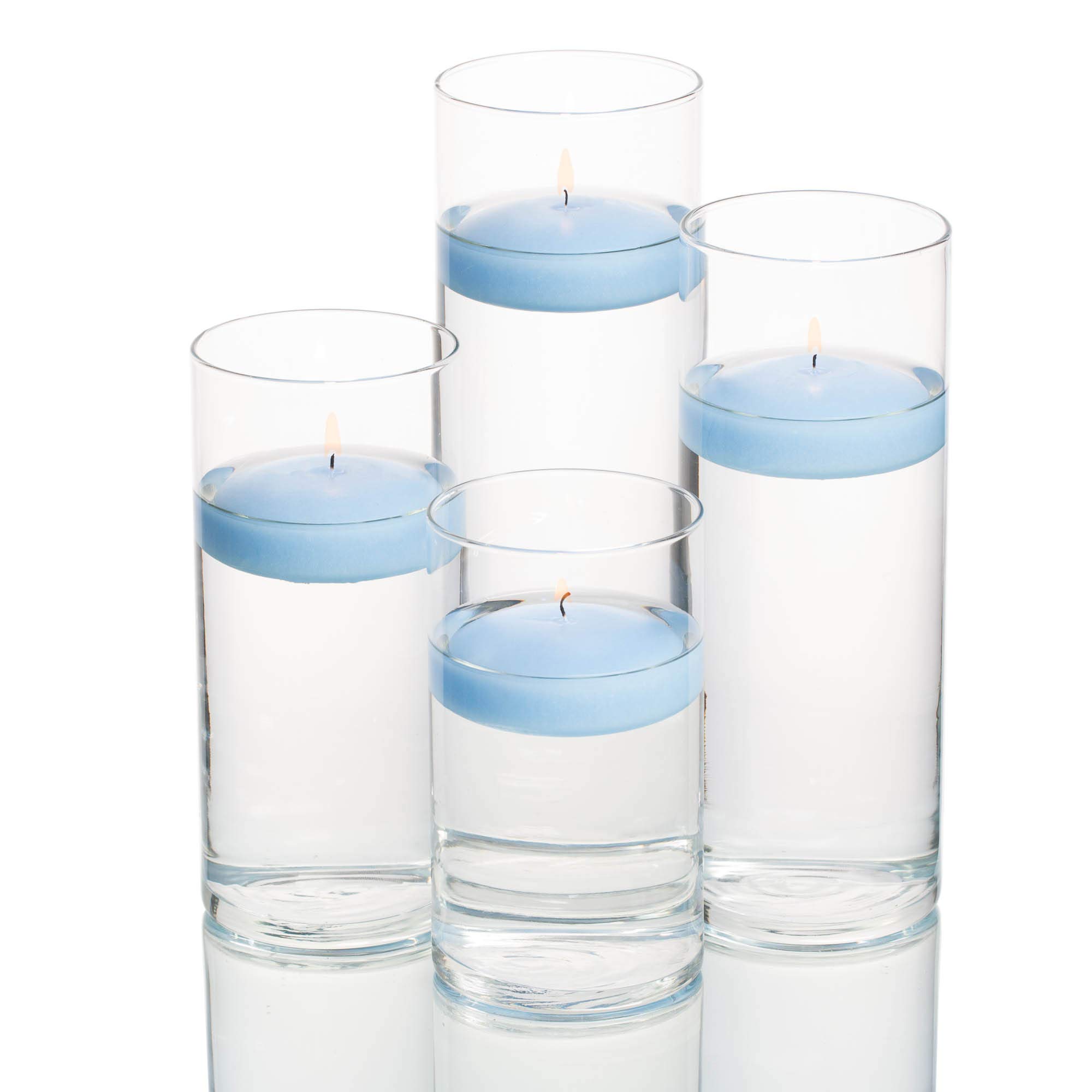 Unscented Floating Candles Set Of 3 Eastland Cylinder Vases And 3 ...