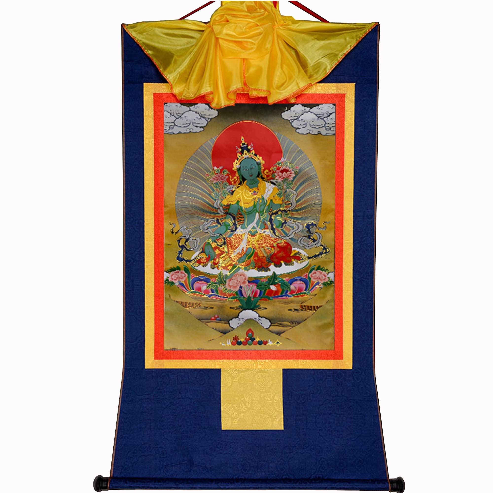 Amazon.com: Gandhanra Tibetan Thangka Art,Green Tara(Jetsun Dolma,Arya ...