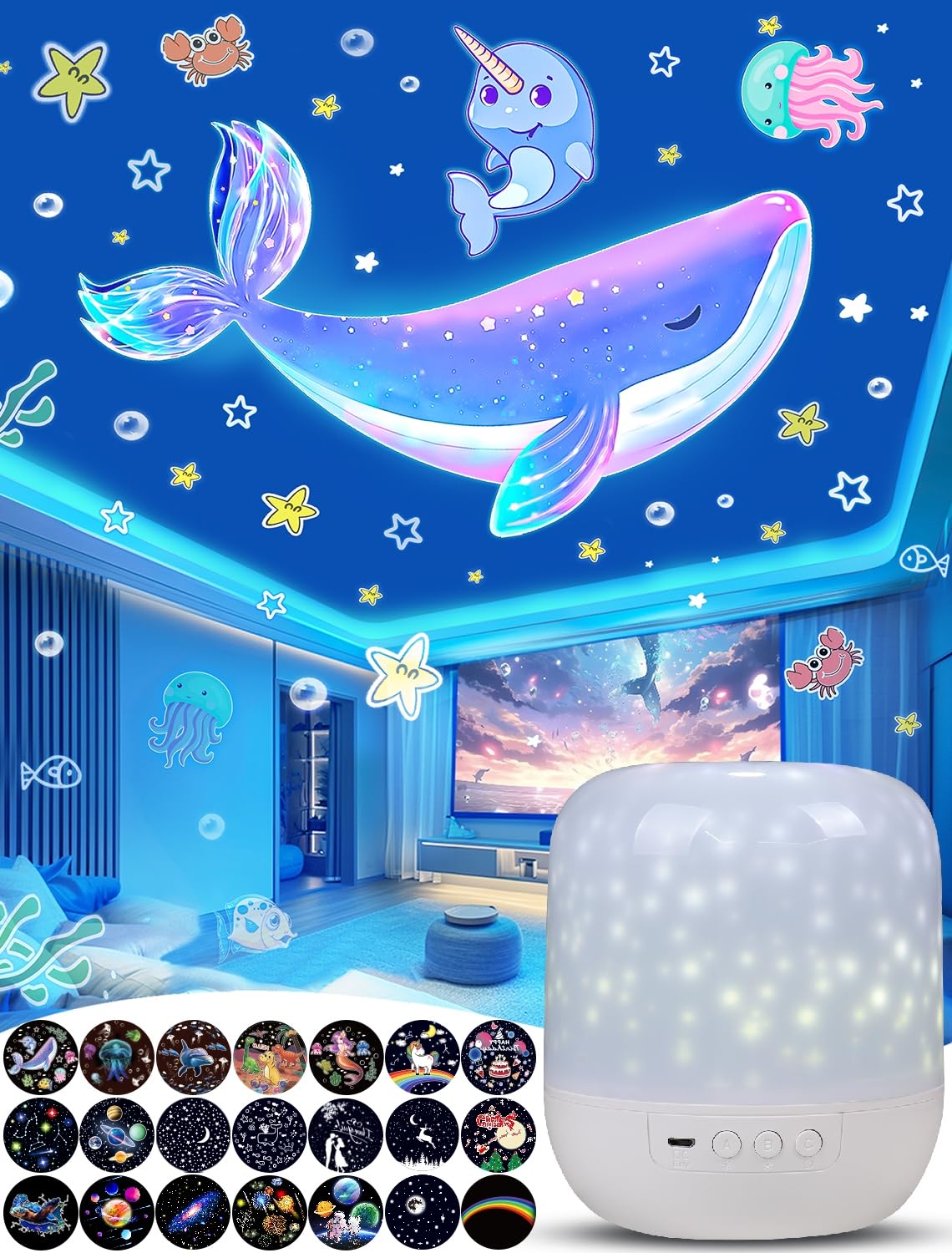 21 Sets of Films, Night Light Projector for Baby, Star Projector for ...