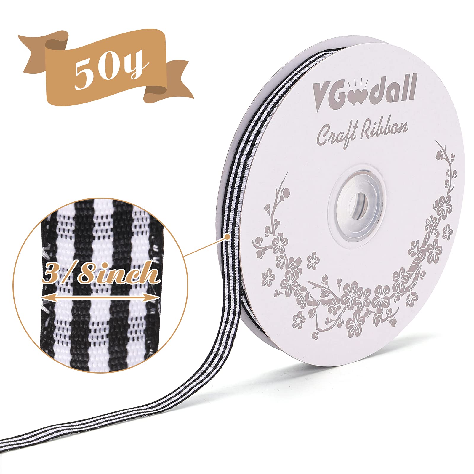 Snapklik.com : Black Gingham Ribbon, 3/8" X 50Yd Buffalo Checkered ...