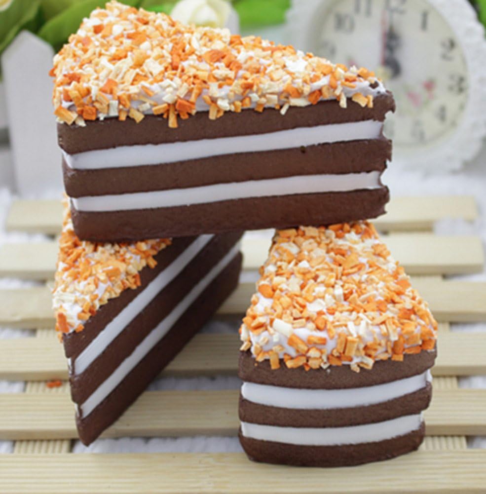 Amazon.com: Skyseen 3PCS Fake Cake Artificial Chocolate Mousse Cake in ...