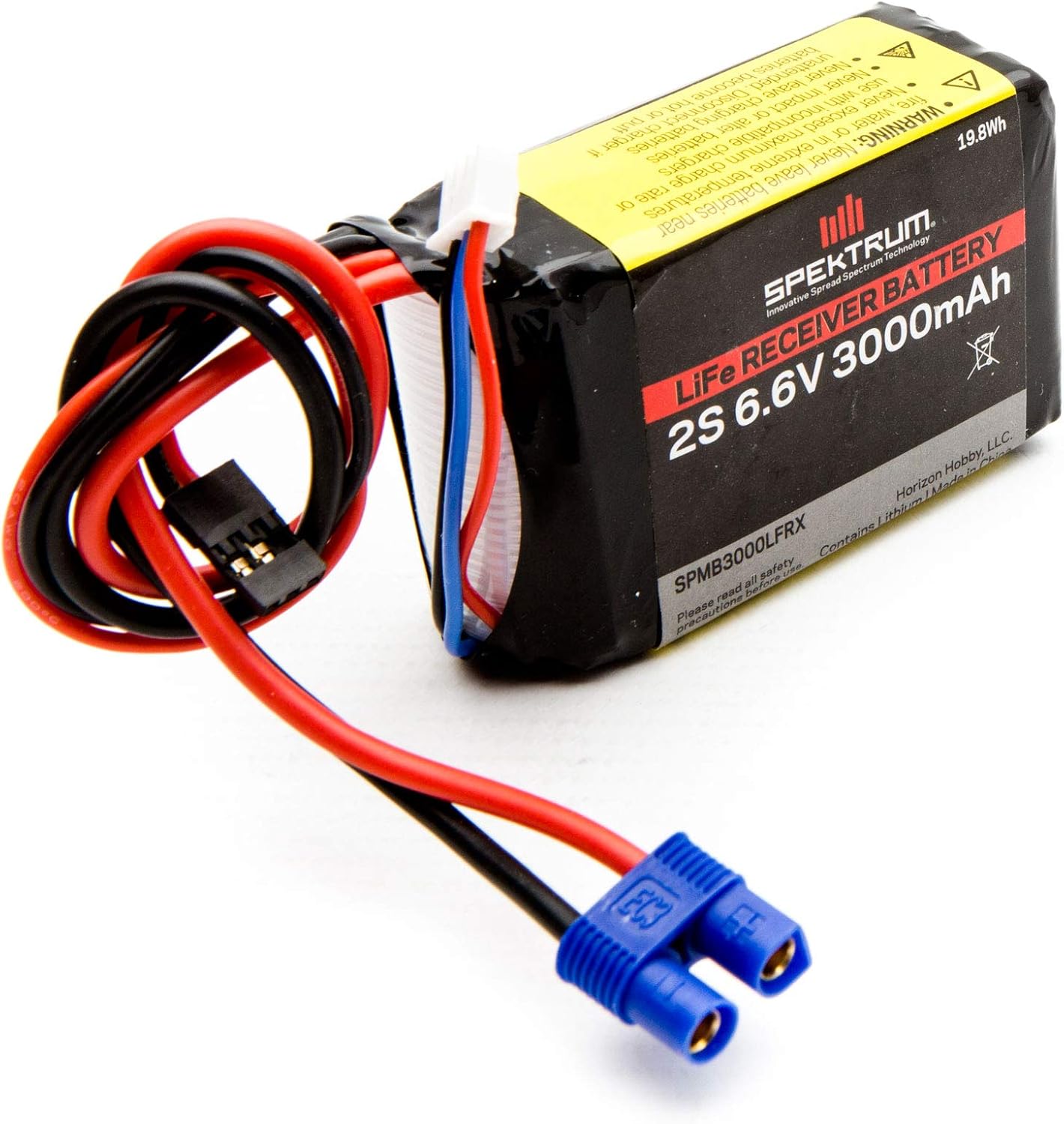 SPM Spektrum 3000mAh 2S 6.6V Li-Fe Receiver Battery, Battery Packs ...
