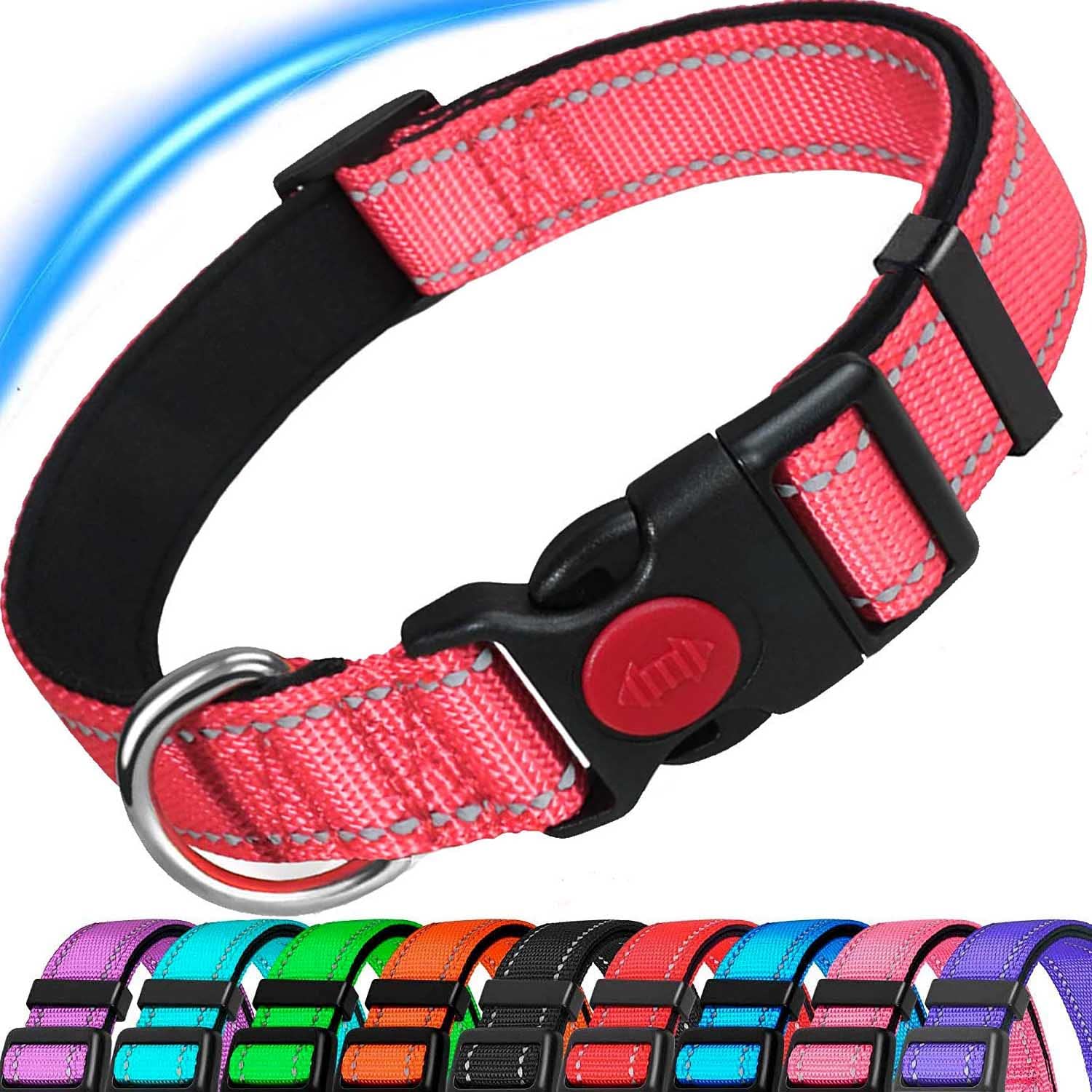 ATETEO Dog Collar, Reflective Adjustable Basic Dog Collar with Soft ...