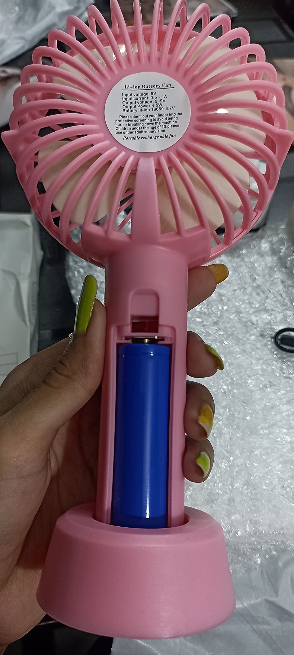 Shree Shyama Mini Portable USB Hand Fan Built-in Rechargeable Battery ...