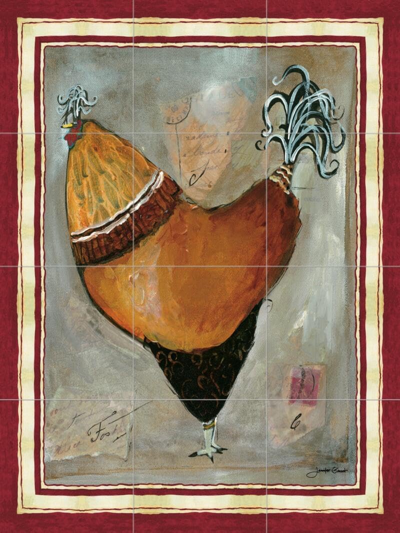 Ceramic Backsplash Tile Mural Rooster Hen Chicken Kitchen/Bathroom ...