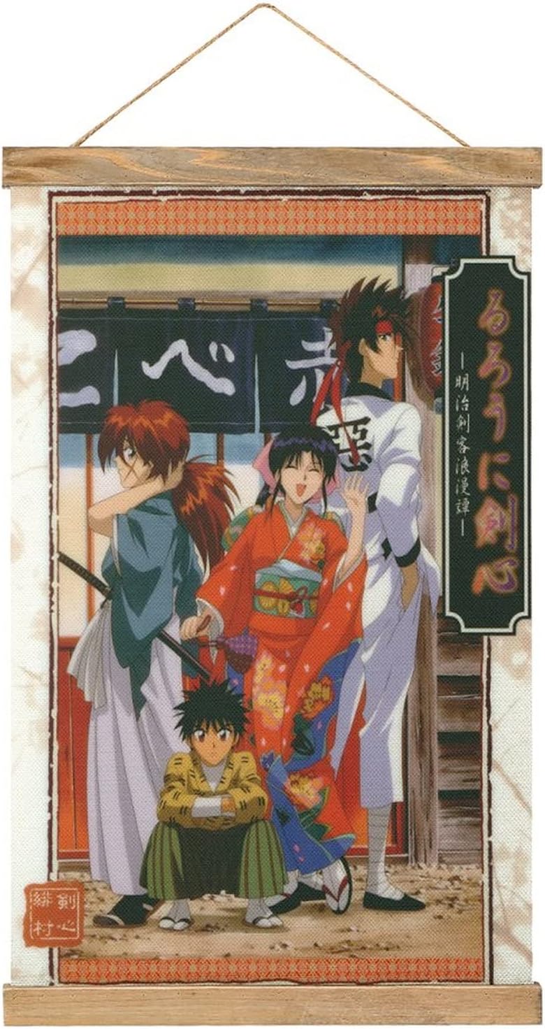 Amazon.com: Anime Rurouni Kenshin Scroll Poster Wall Fabric Decor ...
