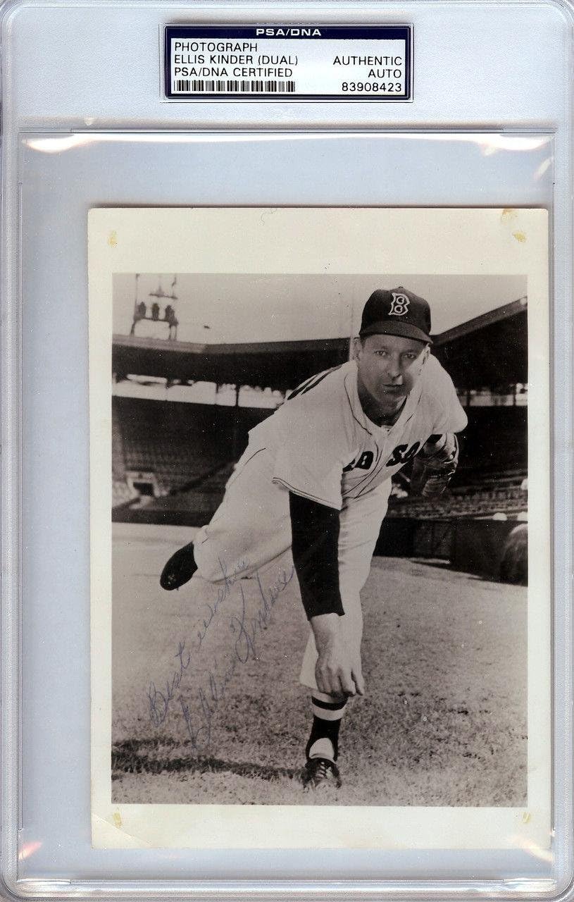 Ellis Kinder Autographed Photo - 5x7 Twice - PSA/DNA Certified ...