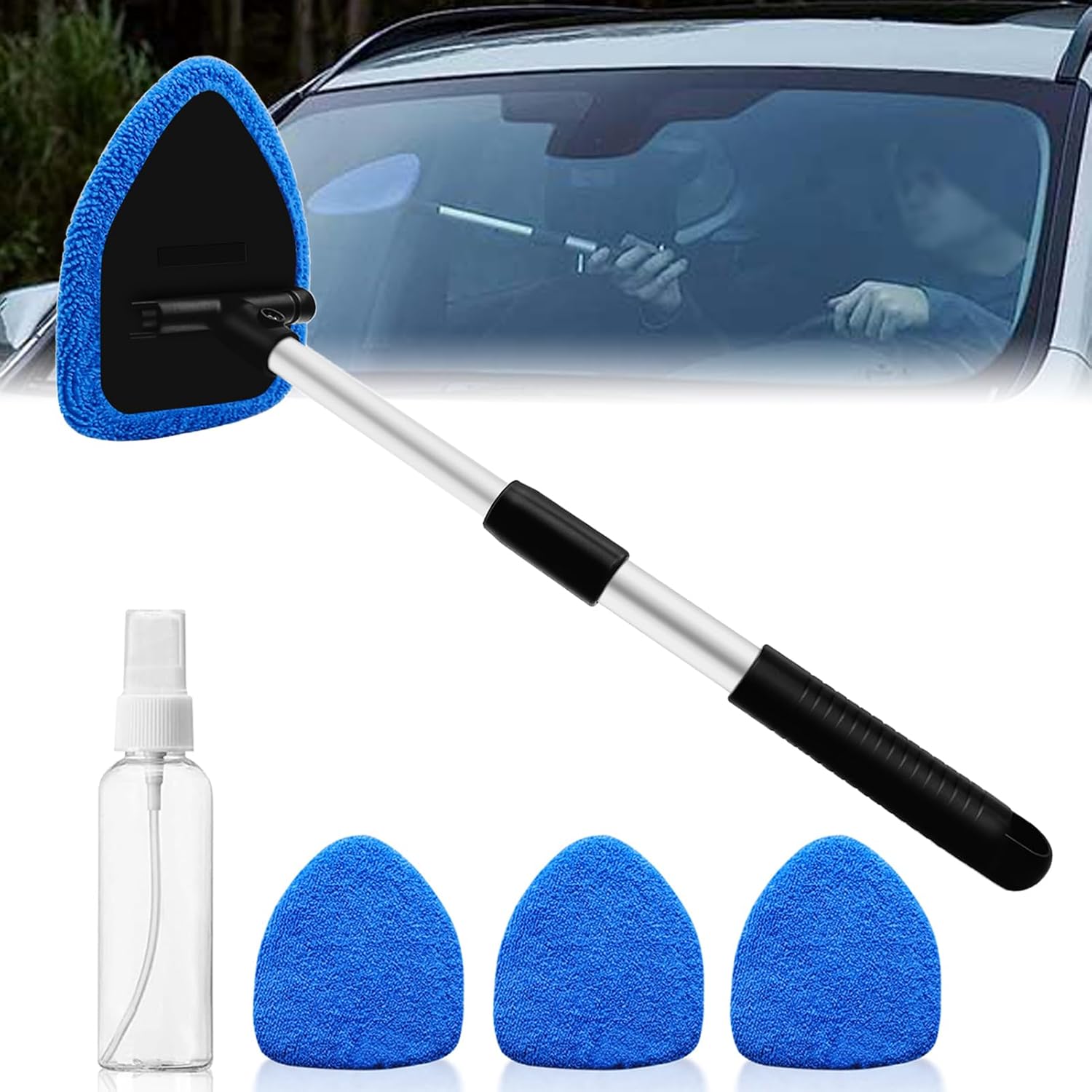 JNBGTU Car Window Cleaner Kit, Multifunctional Expandable Windscreen ...