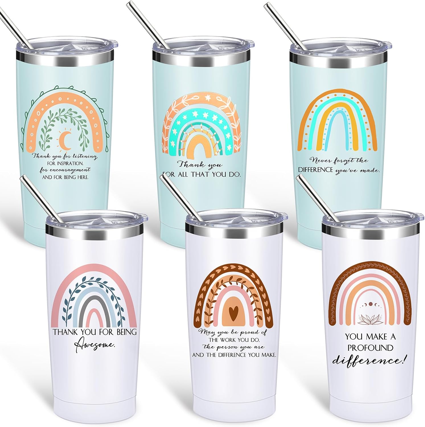 Amazon.com: Unittype 6 Pcs Thank You Gift Cup Tumblers Christmas ...