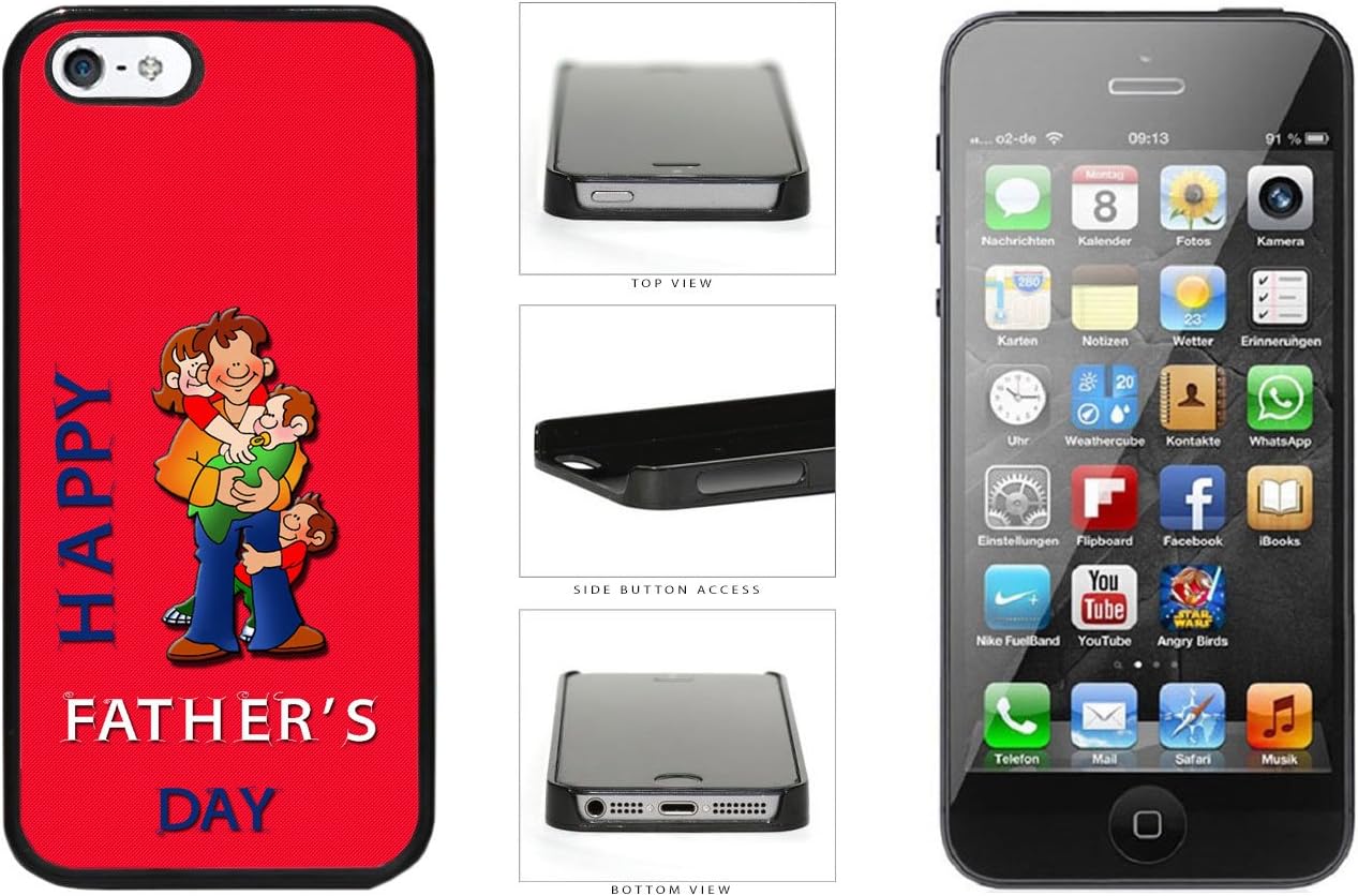 Amazon.com: Happy Father's Day - Dad Holding Kids Plastic Phone Case ...
