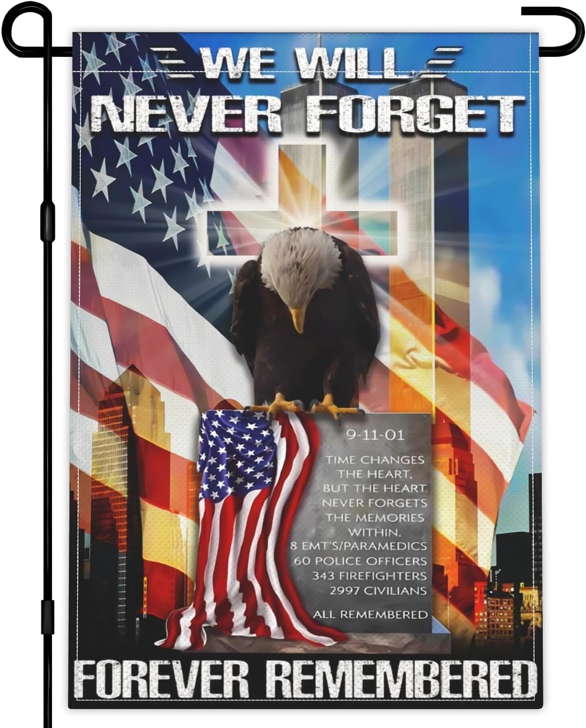 Amazon.com : 911 Never Forget Garden Flag 12x18 Inch American We ...