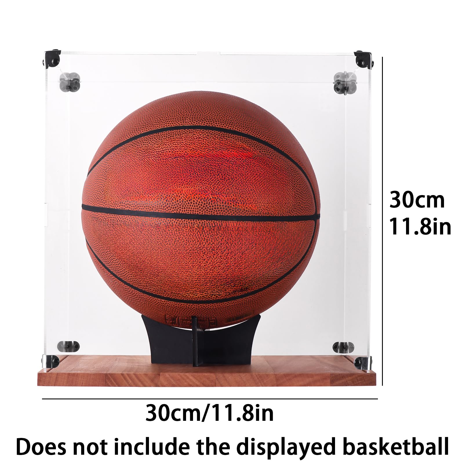 SANOSY Basketball Display Case with Solid Wooden Base Clear Acrylic ...