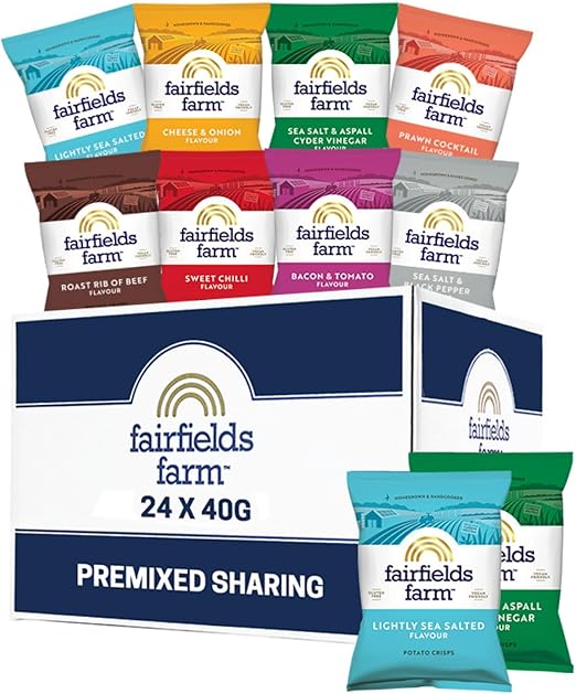 Fairfields Farm Mixed Box Crisps (24 x 40g) - Gluten Free, Vegan | Salt ...
