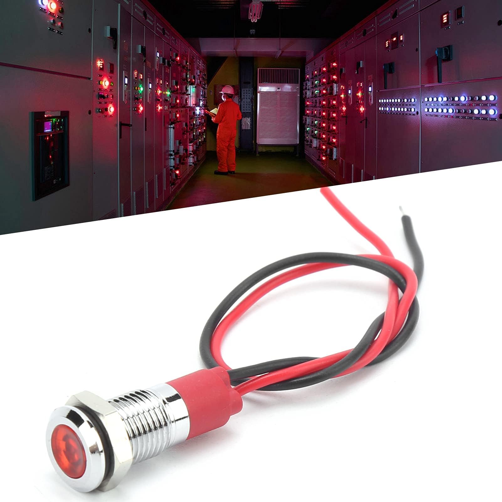 Amazon.com: 16MM Buzzer Red Indicator Light Lamp 12V DC LED 0.63" Round ...