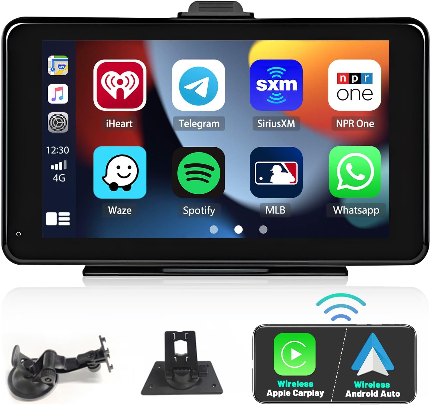 Autoradio Portable écran sans Fil Apple Carplay Android Auto Mirror ...