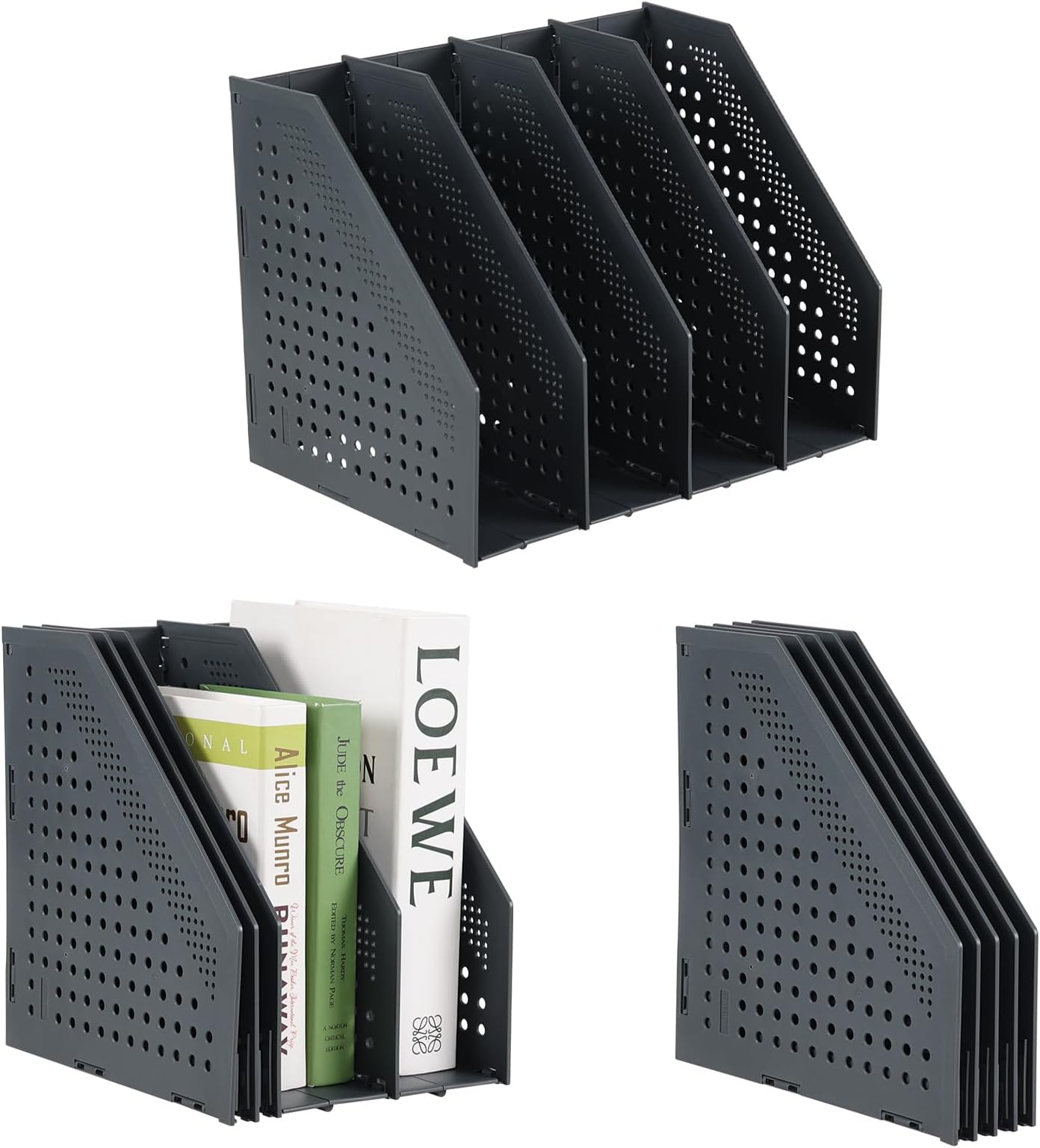 Amazon.com: Knifefish 3 Packs Collapsible Plastic Vertical Magazine ...