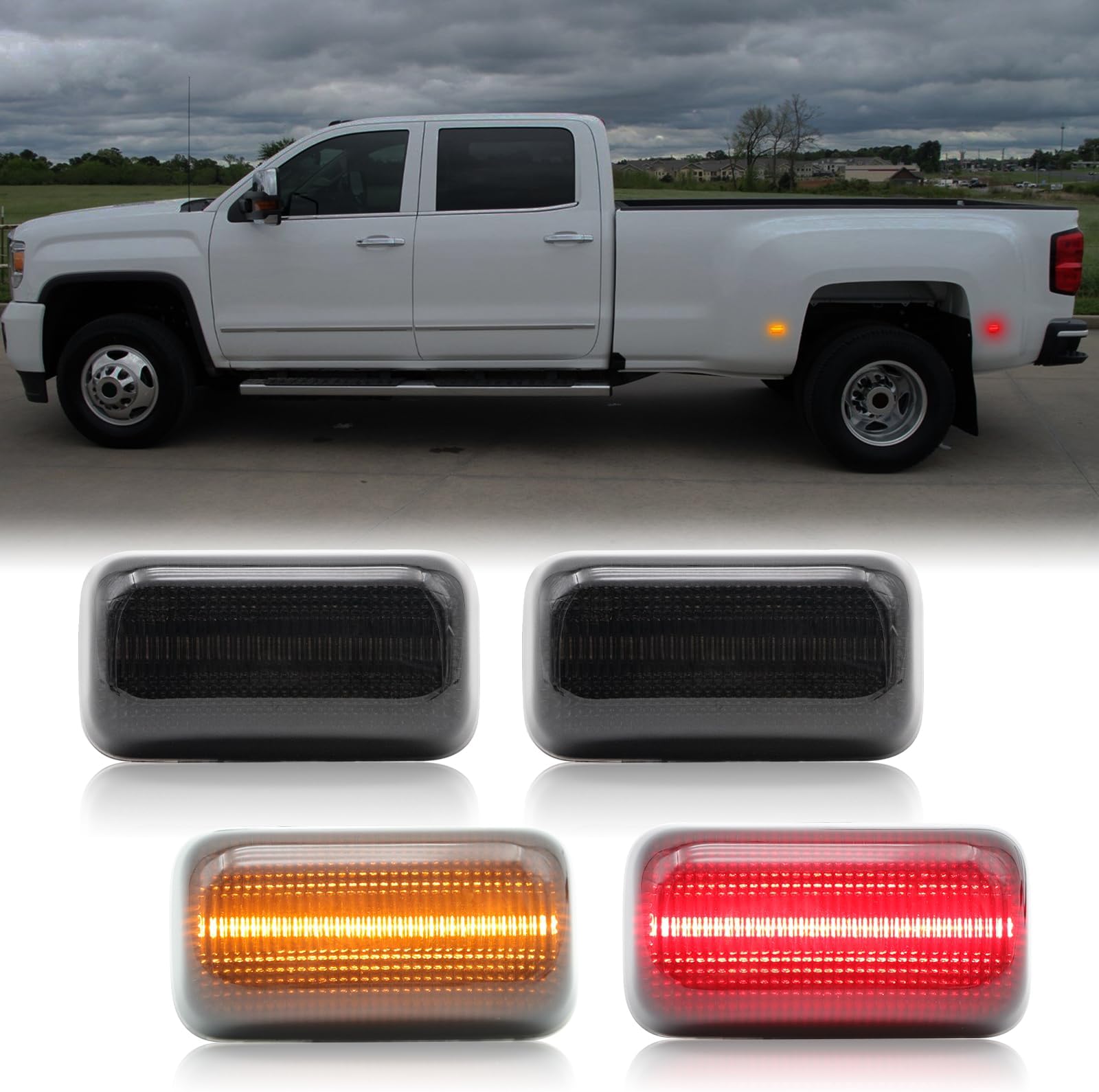 Amazon.com: Gempro White LED Dually Fender Side Marker Lights for 2015 ...