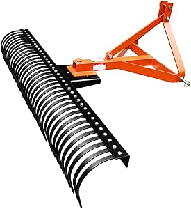 Amazon.com : 6 FT Landscape Rake for Tractors ,3 Point Rock Rake with ...