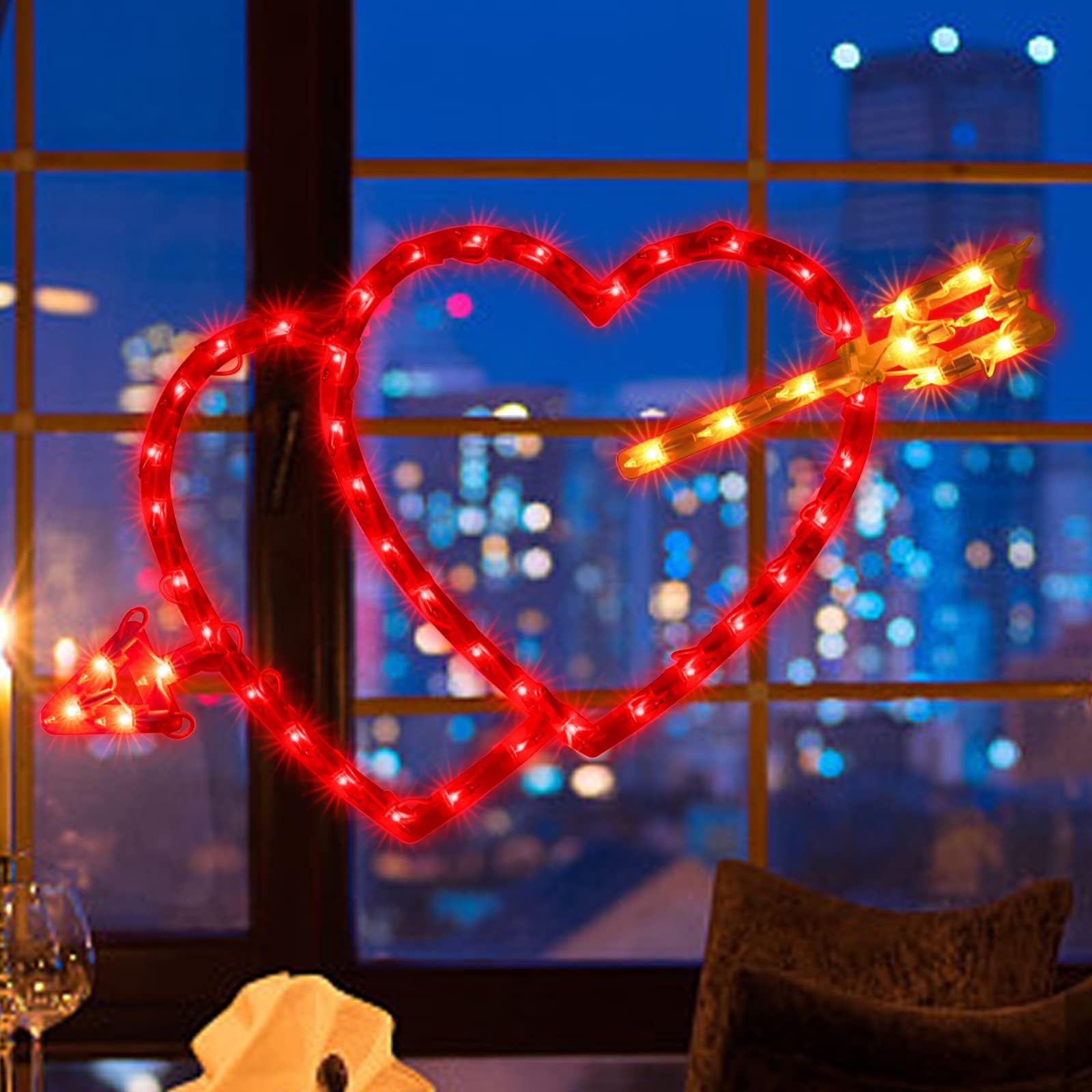 Amazon.com : Northlight Lighted Love with Heart Valentine's Day Window ...